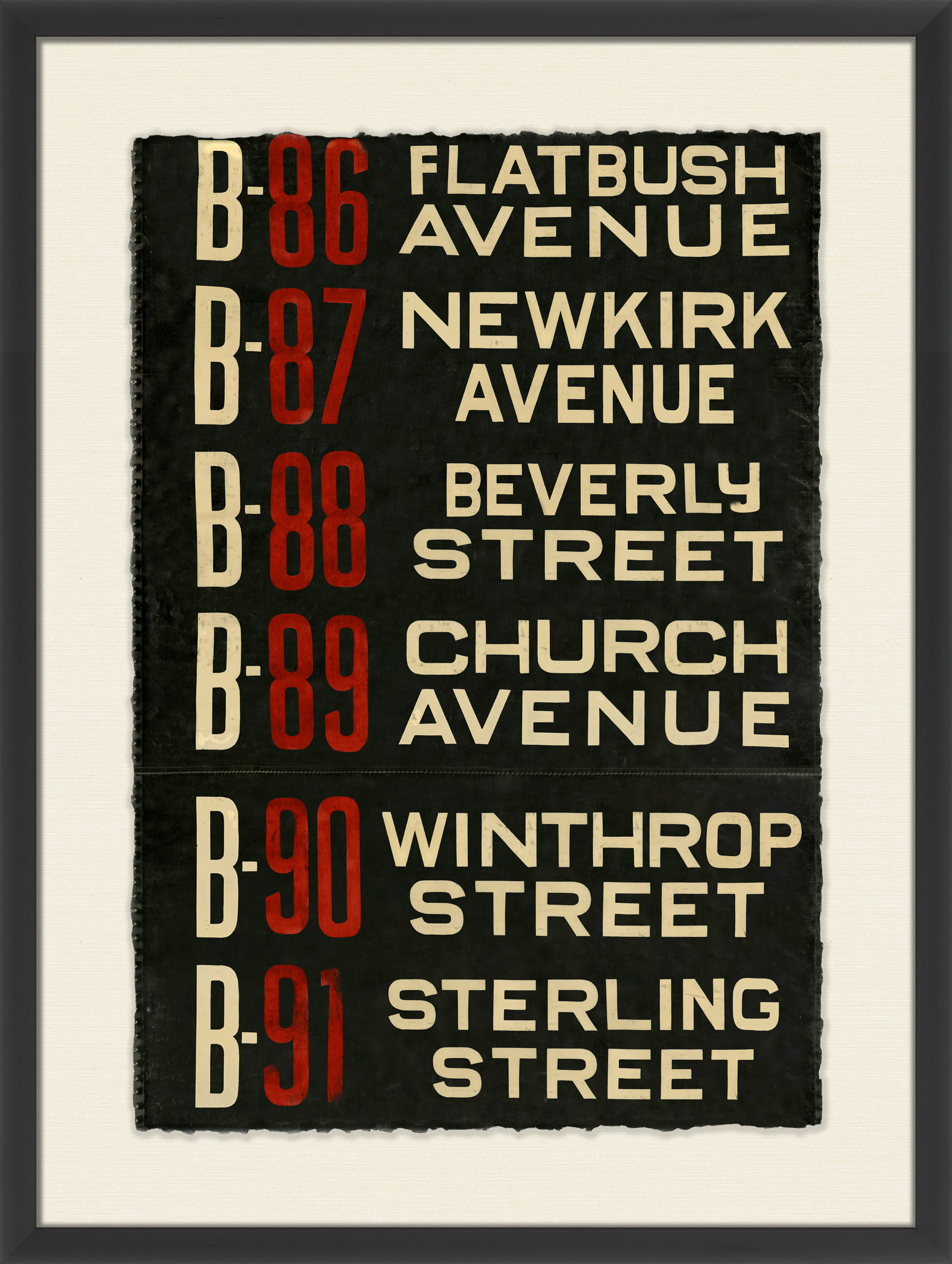 Wendover Art Group Brooklyn Bus Roll Sign II - Picture Frame Textual ...