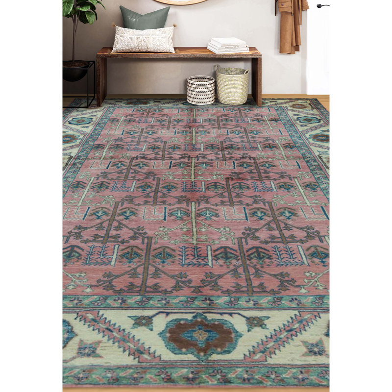 Bokara Rug Co., Inc. Hand-Knotted High-Quality Red and Green Area Rug ...