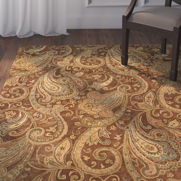 Astoria Grand Lanesborough Hand Tufted Wool Paisley Rug | Wayfair