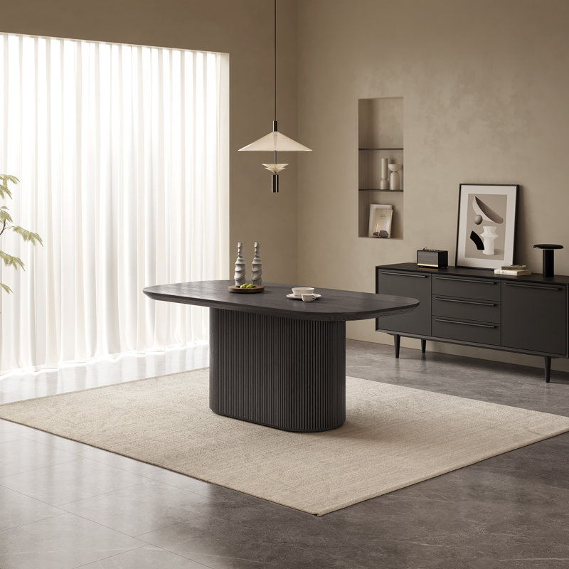 Ivy Bronx Oval Dining Table Dining Room Table for Kitchen, Bar, Living ...
