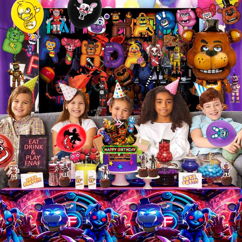 George Oliver Fnaf Birthday Party Supplies, 49pcs Five Nights at Freddy ...