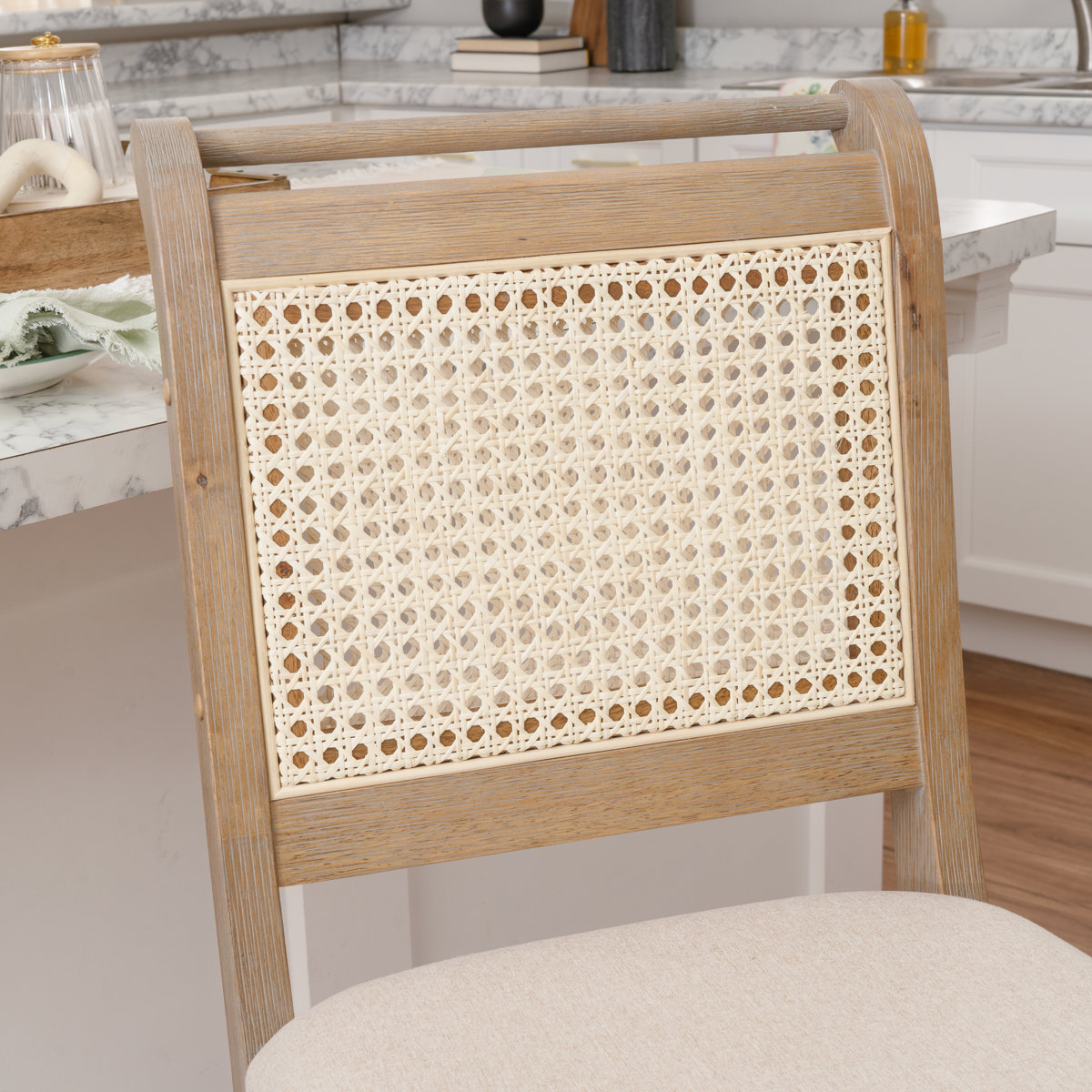 Lark Manor™ Breider Natural Cane Counter Stool & Reviews | Wayfair