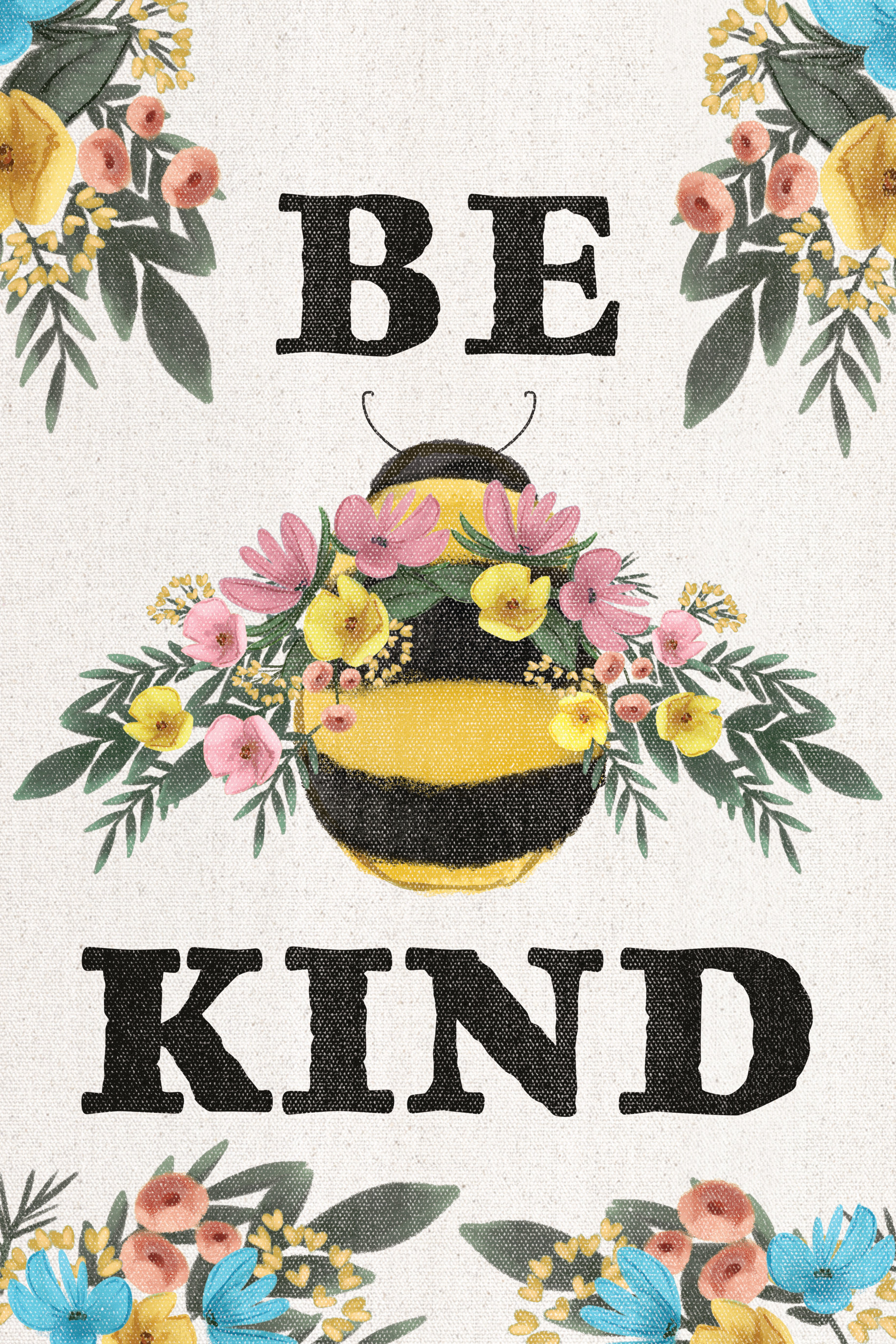 August Grove® Be Kind Bee On Canvas Textual Art | Wayfair