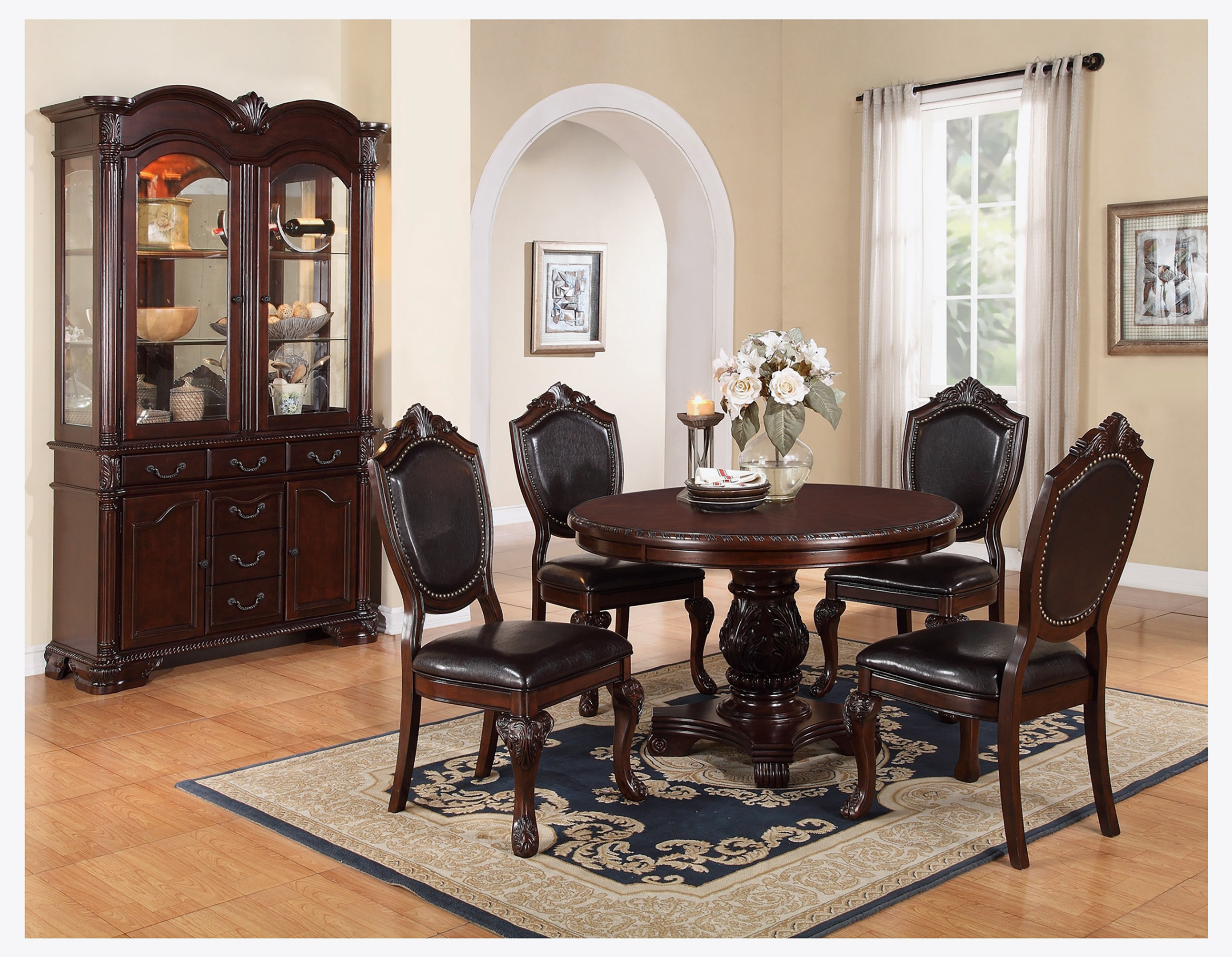 Bloomsbury Market Classic Formal Dining Room Table And 4x Side Chairs ...