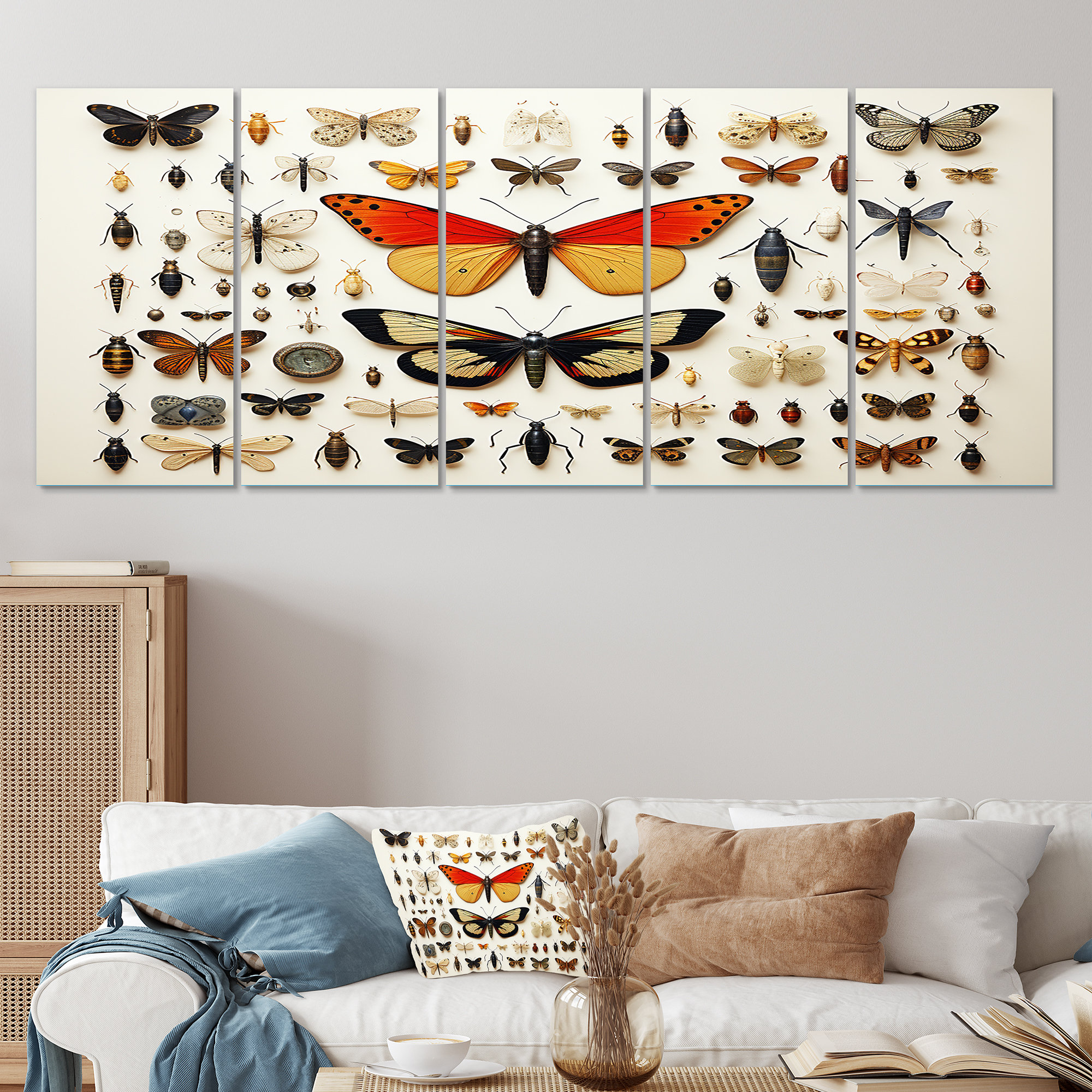 August Grove® Orange Insects And Bugs - Insects & Bugs 5 Piece Wall Art ...