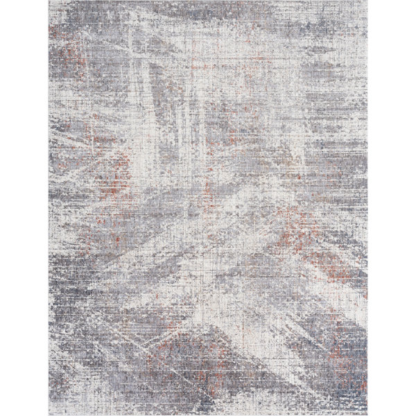 17 Stories Performance Gray/Ivory Rug | Wayfair