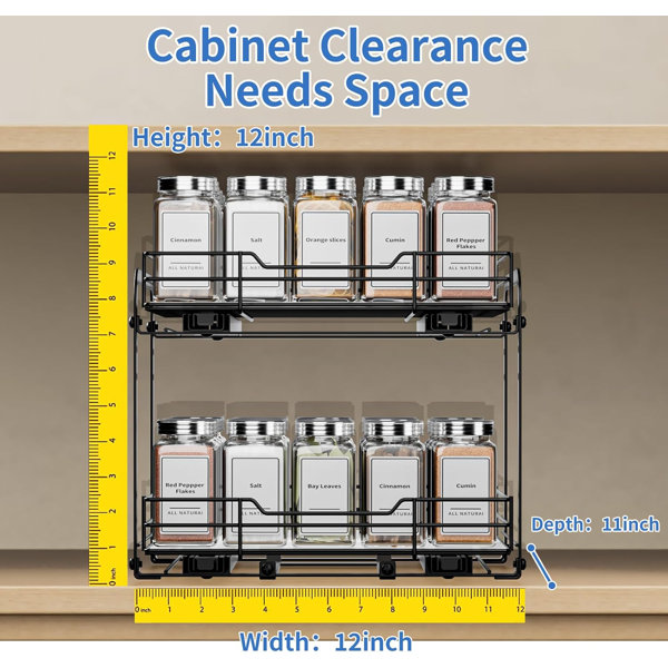 Mint Pantry® 2-Tier Spice Rack Organizer, Pull Out Spice Rack For ...