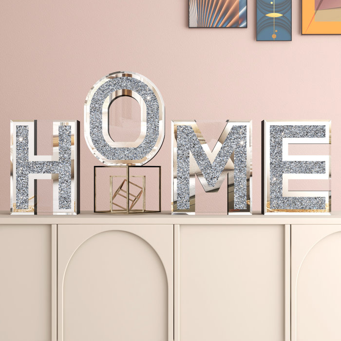 Everly Quinn Elvert 4 Piece Handmade Mirror Letters Wall Décor Set ...