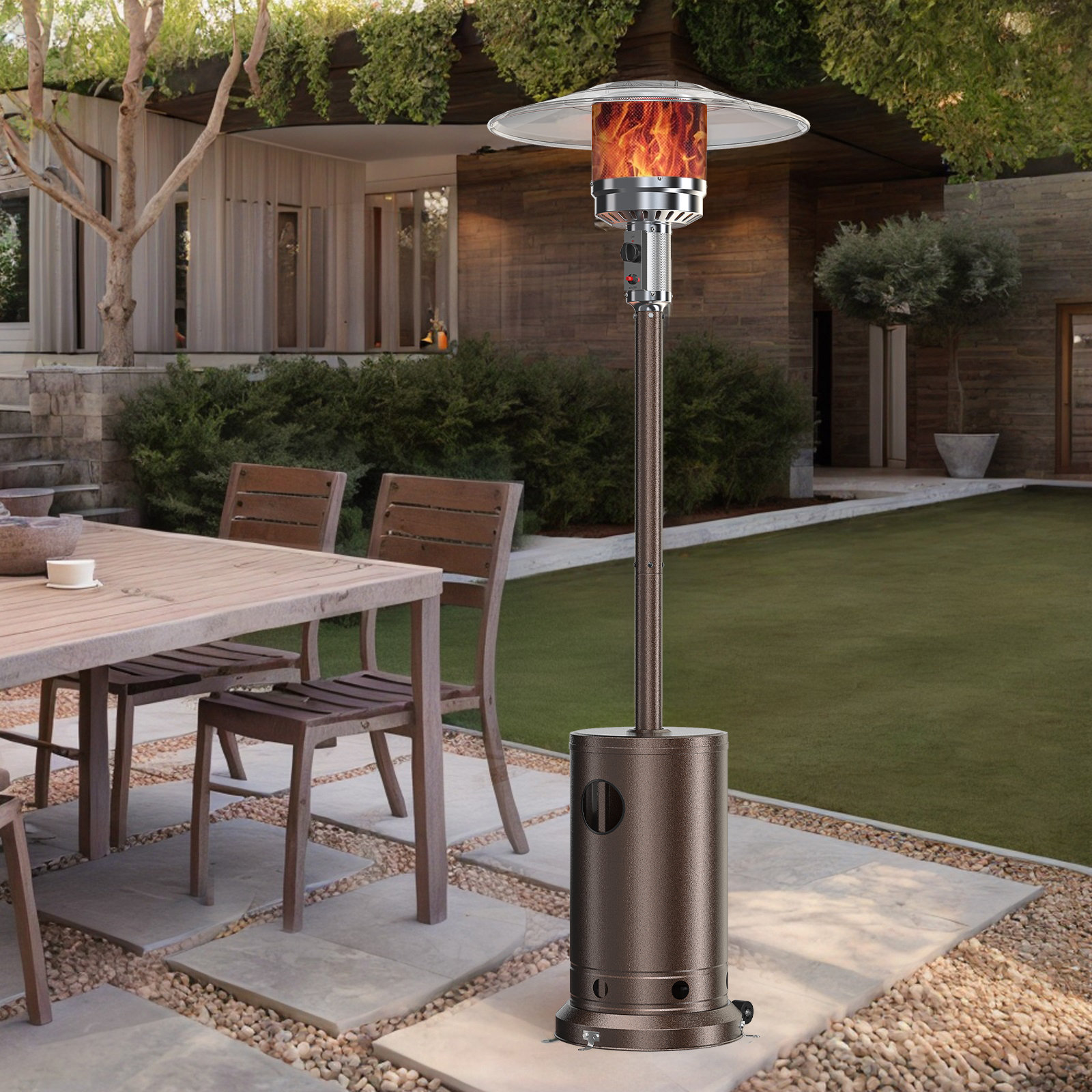 FANGFLOWER Propane Heater, 48,000 BTU Outdoor Heaters with Auto-off ...