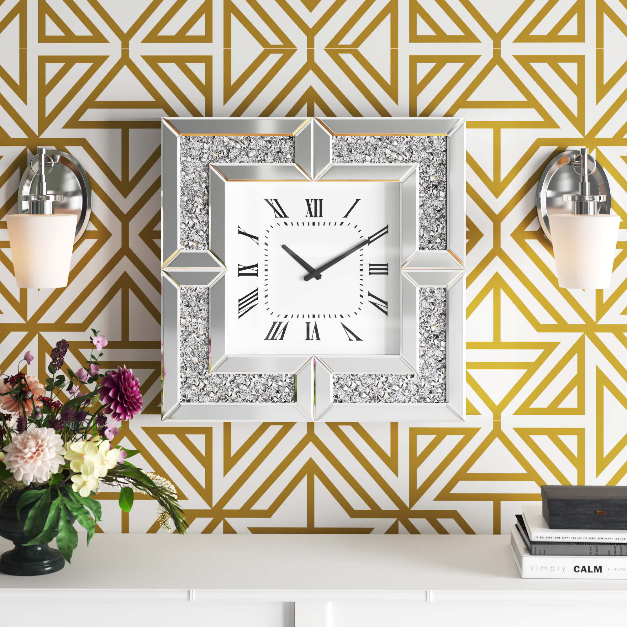 Etta Avenue™ Casen Analog Quartz Tabletop Clock in Silver/Gray ...