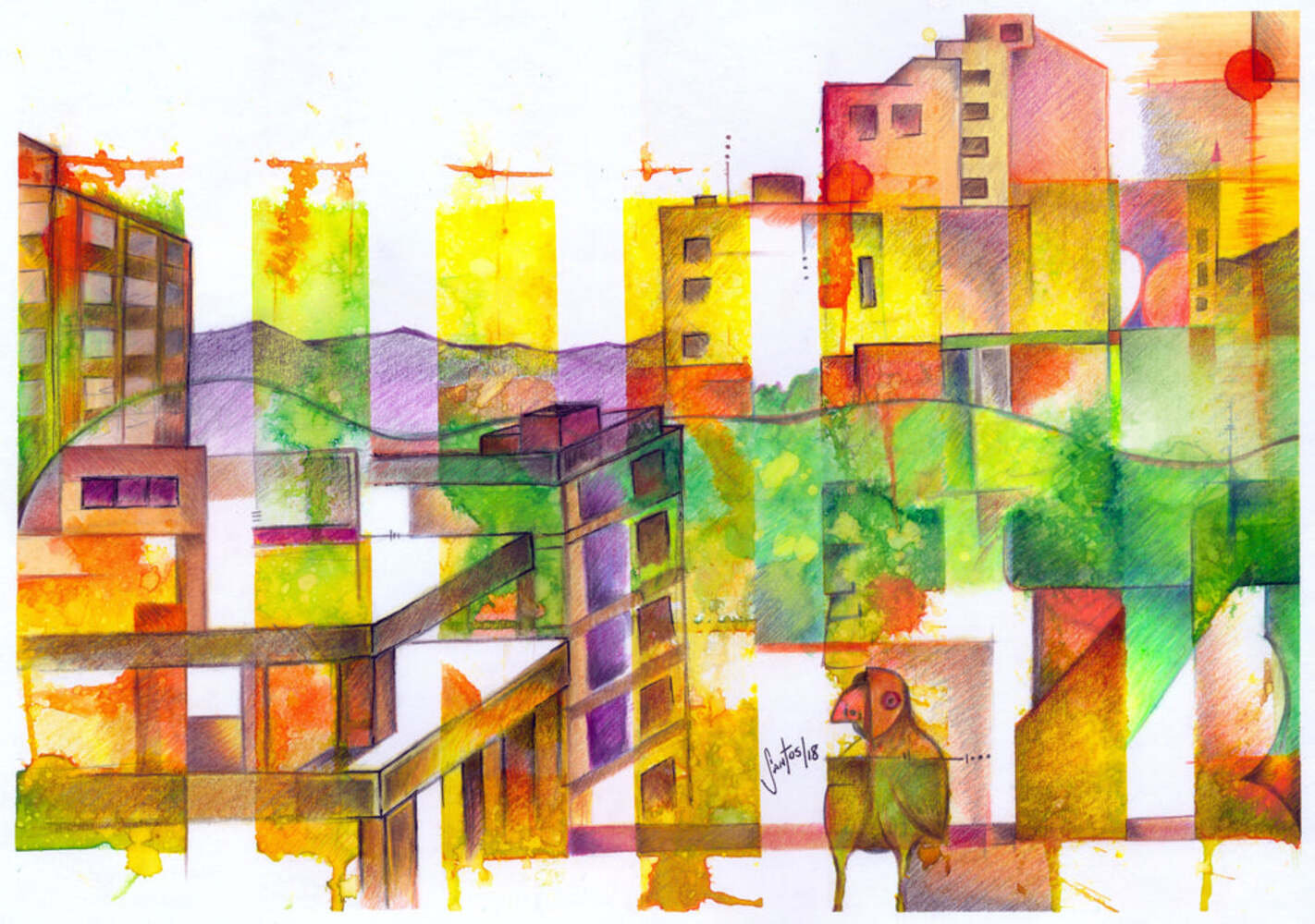 Robert Allen Fragmented City by Alejandro Santos - Unframed ...