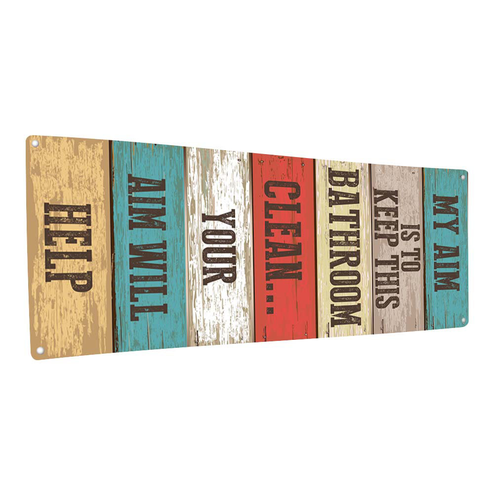 Winston Porter " My Aim Is The Keep Bathroom Clean Metal Sign " on ...