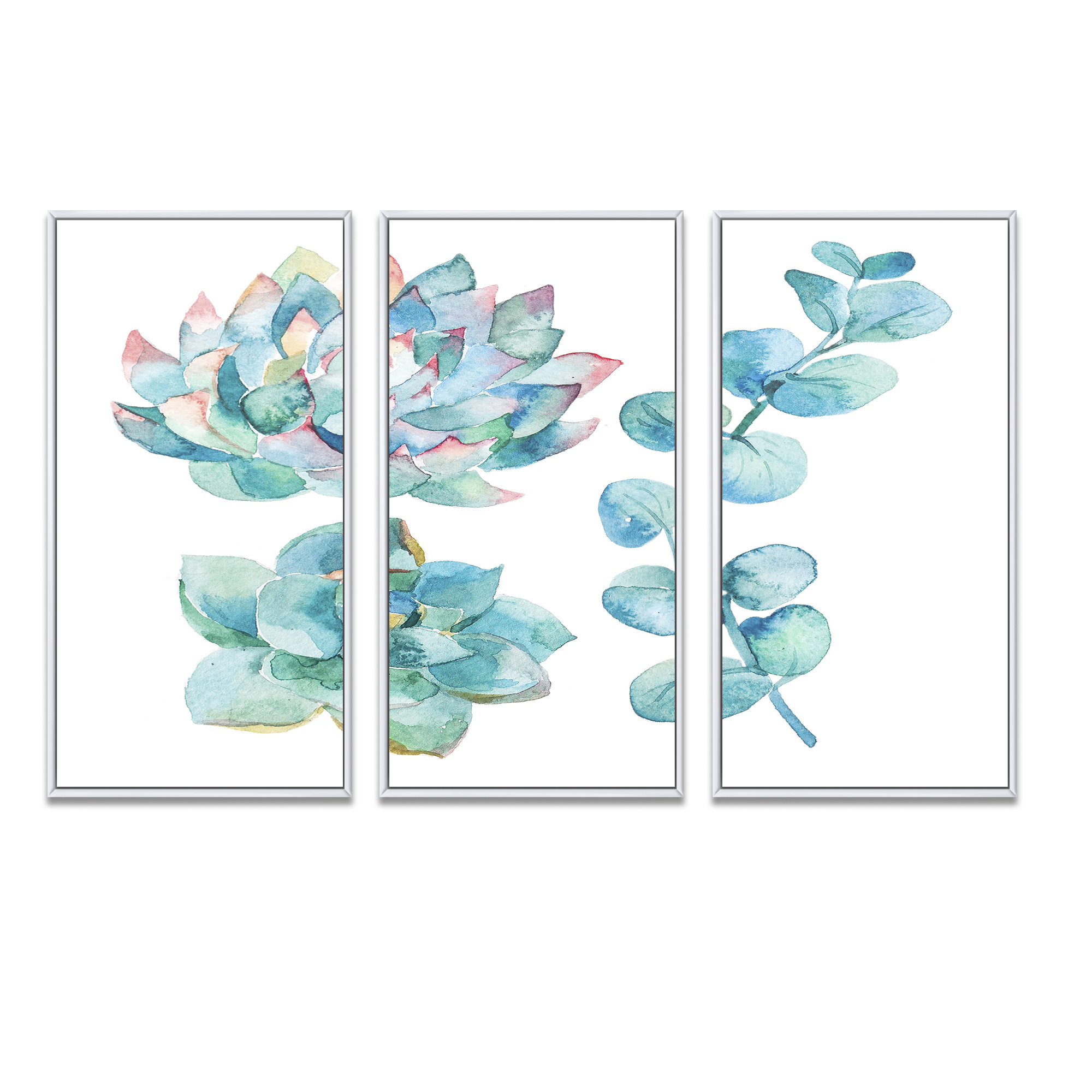 Bungalow Rose Eucalyptus Leaves And Succulents - Traditional Framed ...