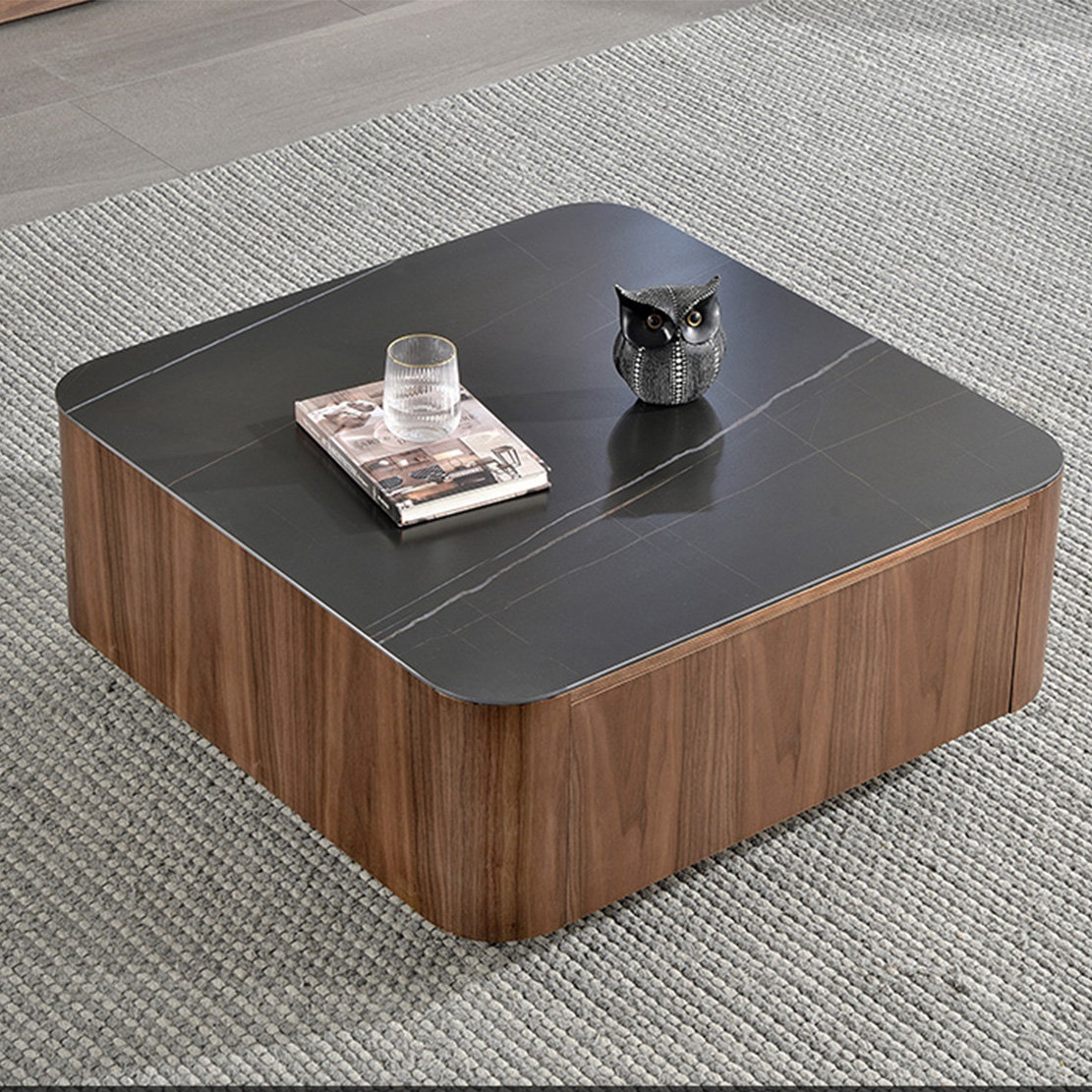 The Invincibles home Modern simple square rock plate coffee table | Wayfair