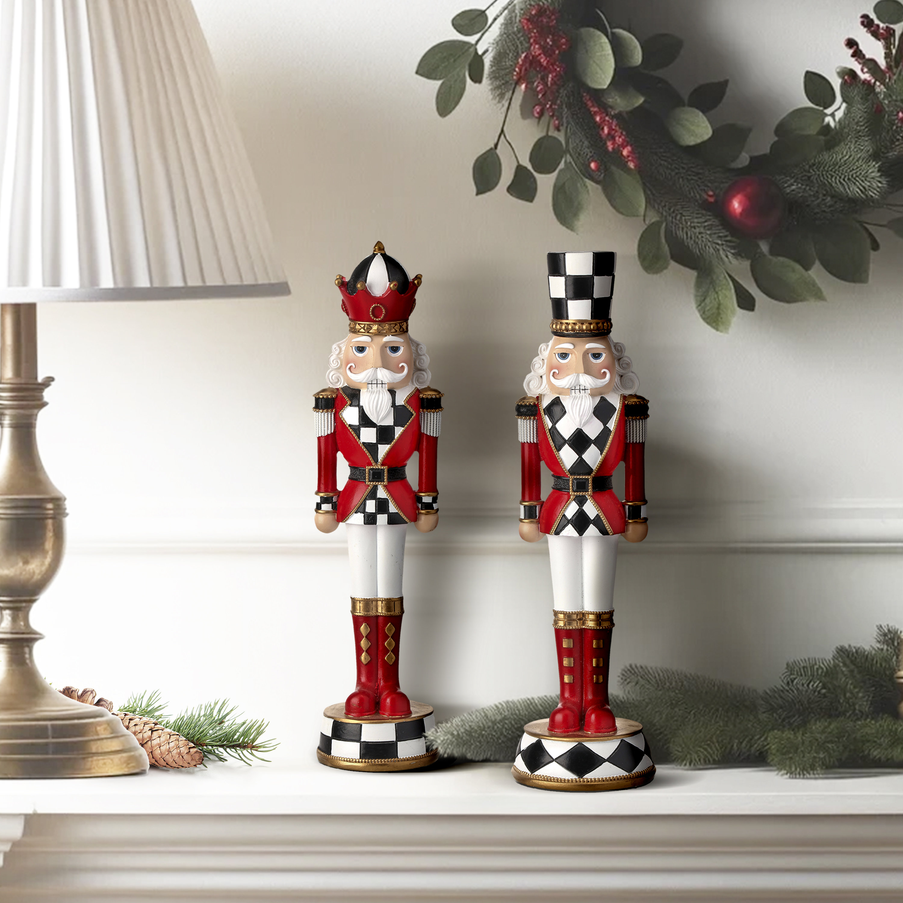 The Holiday Aisle® 13" Resin Nutcracker On Base Set of 2 & Reviews ...