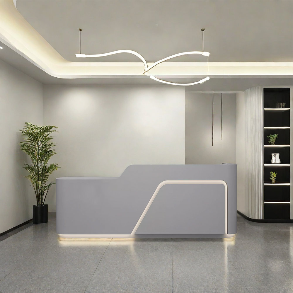 Ivy Bronx Nausad 2 Person Rectangle Laminate Reception Desk | Wayfair