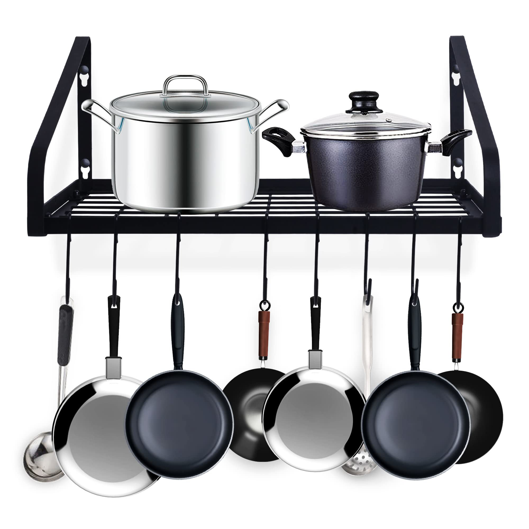 Latitude Run® Pot And Pan Hanger, Wall Mounted Pots And Pan Hanging ...