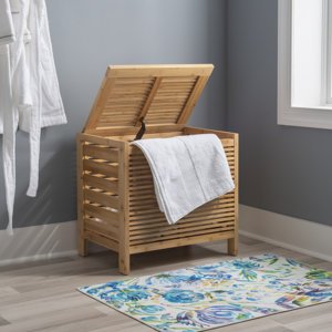 Dotted Line™ Ayden Solid Bamboo Wood Hamper & Reviews | Wayfair