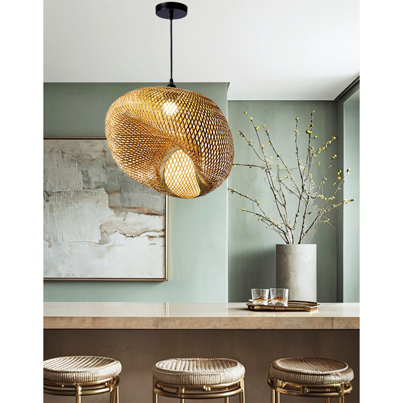 Dakota Fields Ecochic Novelty Natural Rattan Woven Handmade Pendant ...