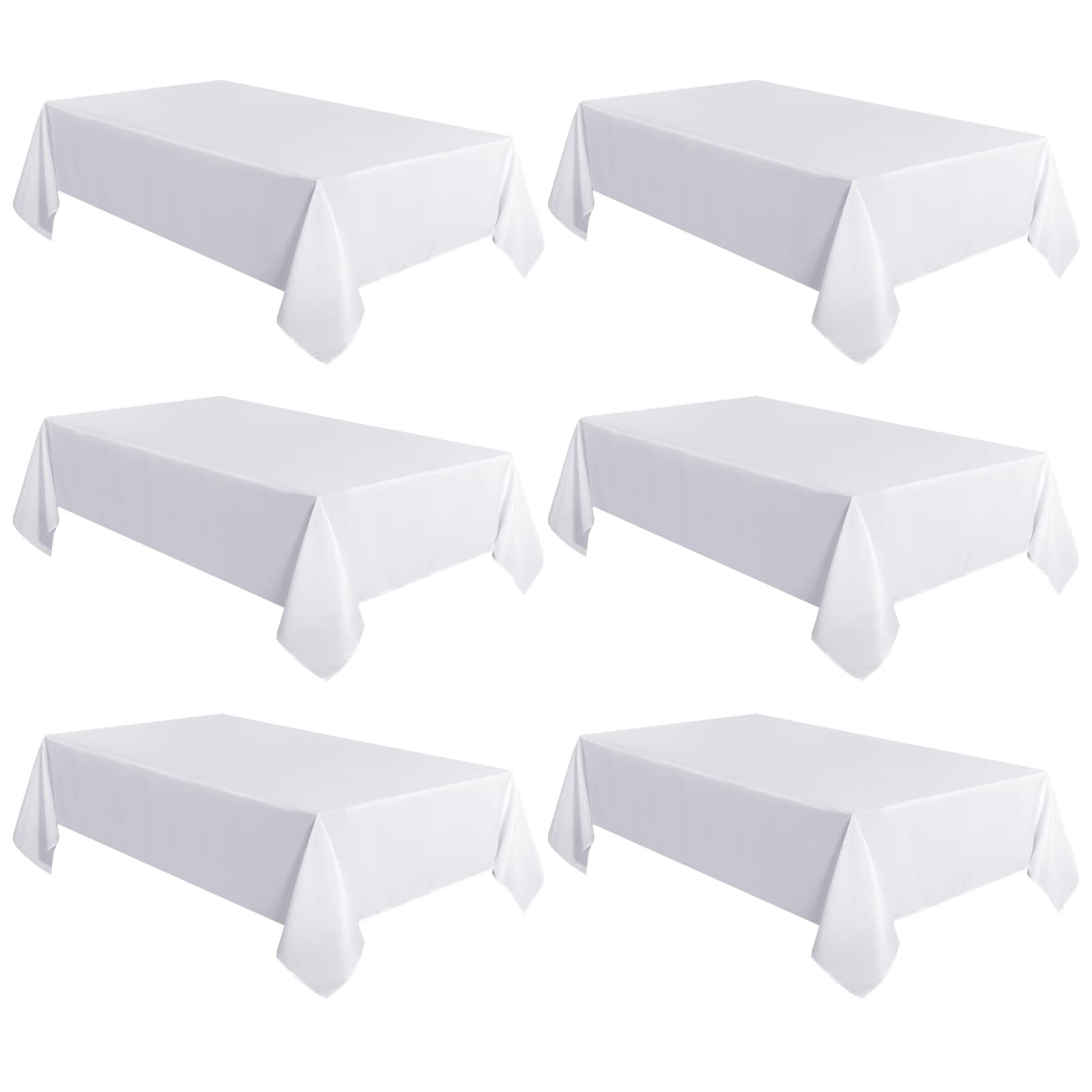 Hokku Designs 6 Pack White Tablecloth 60 X 102 Inch, Rectangle Table ...