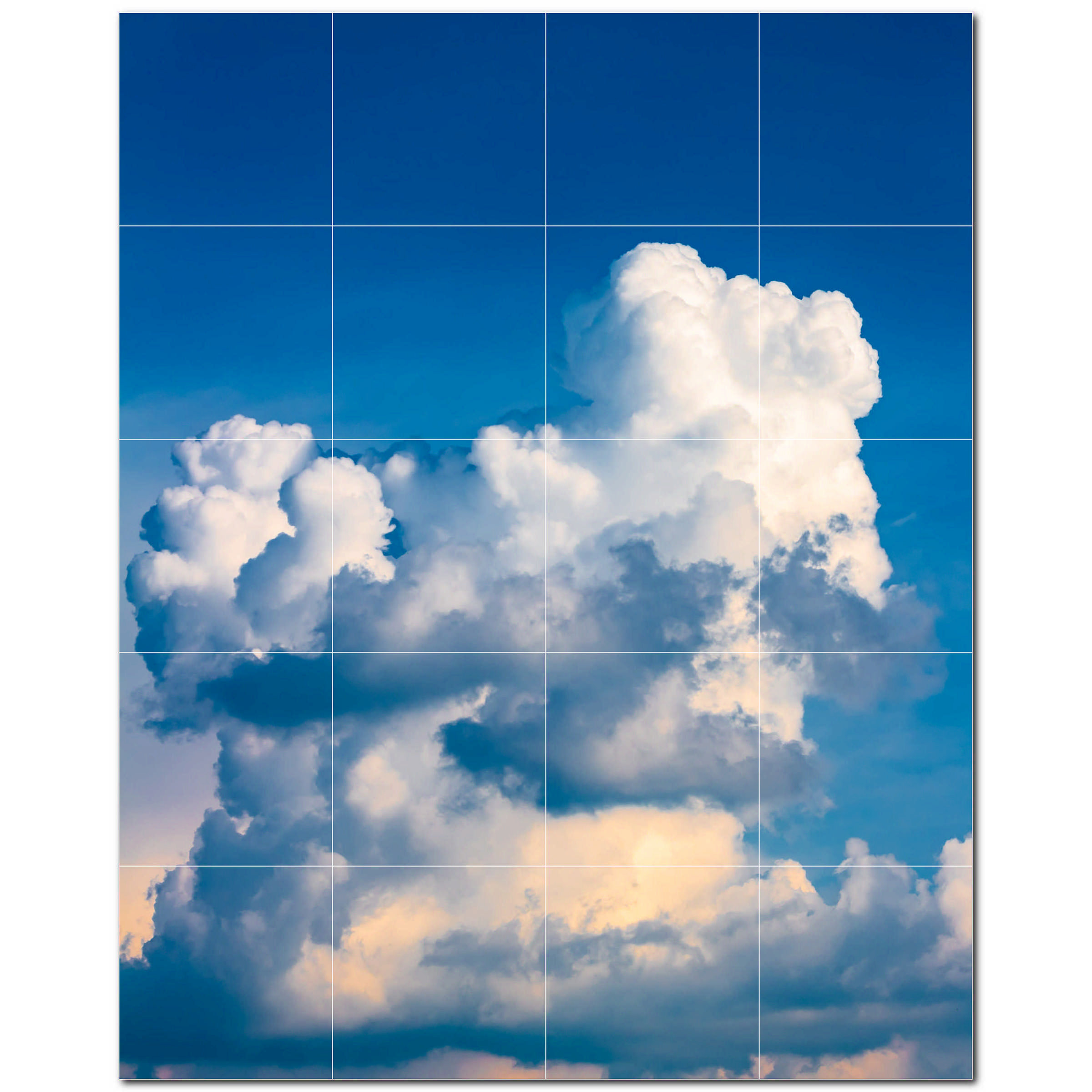 Picture-Tiles.com 32" x 40" Ceramic Clouds Photo Decorative Mural Tile PT500390: 8" x 8" (Set of ...