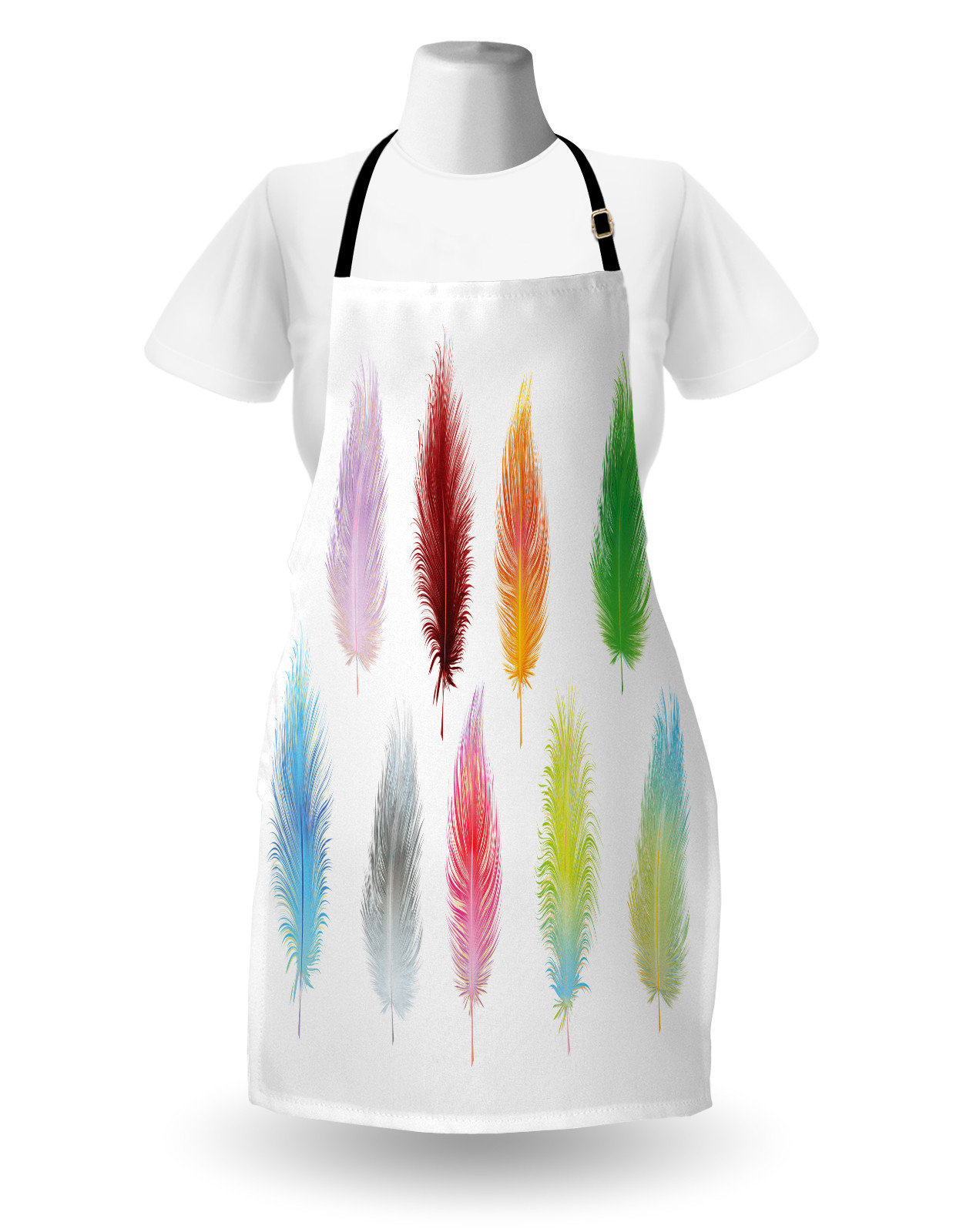 Bungalow Rose Feather Apron Unisex Bohemian Colorful Fluff Adult Size ...