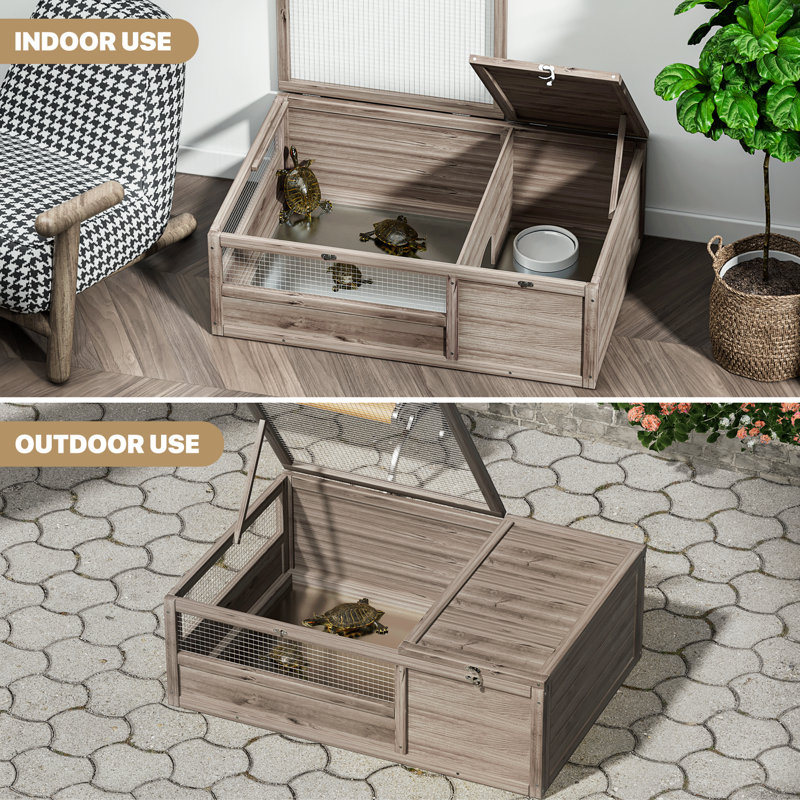 Tucker Murphy Pet™ Dannae 37" Tortoise House Wooden Turtle Habitat ...