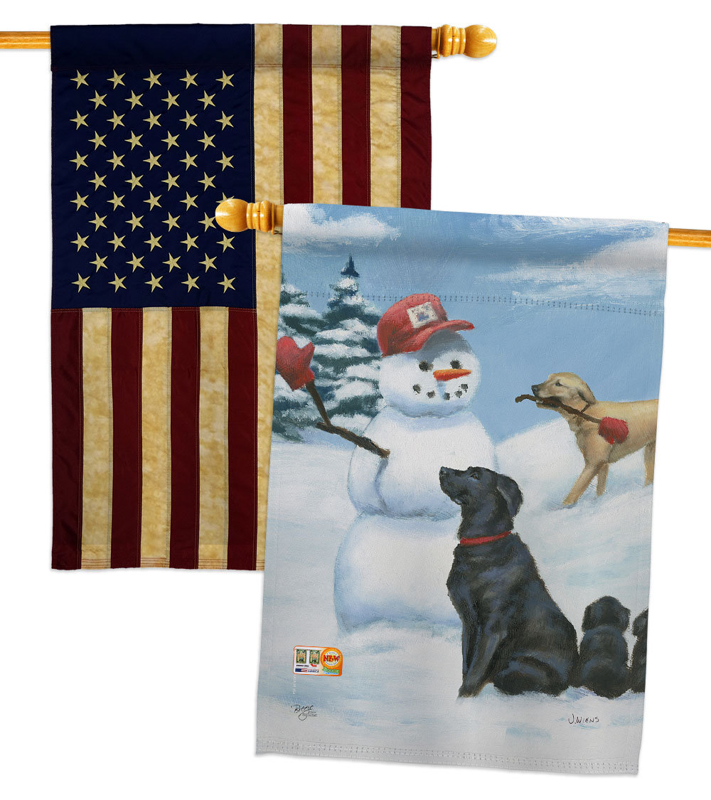 Breeze Decor Snow Pals 2-Sided Polyester 40 x 28 in. House Flag | Wayfair