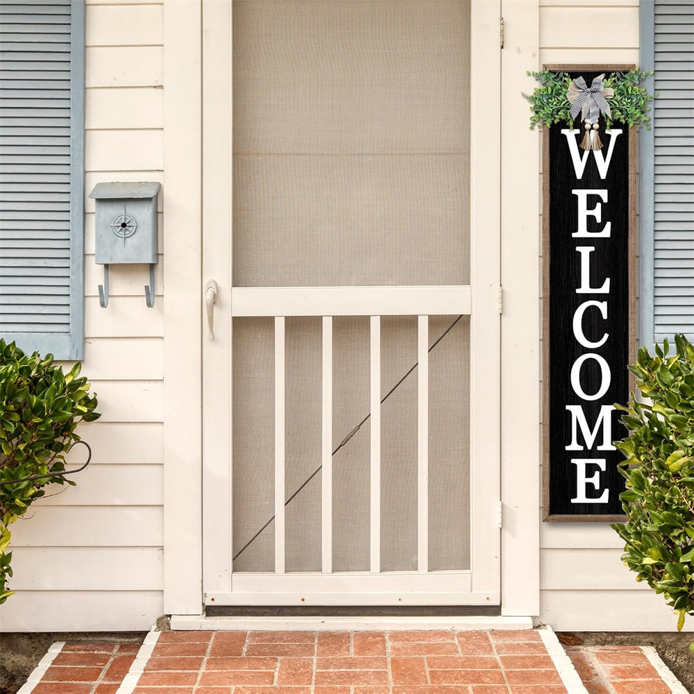 Gracie Oaks 3D Outdoor Welcome Sign For Front Porch Standing 45"X9 ...