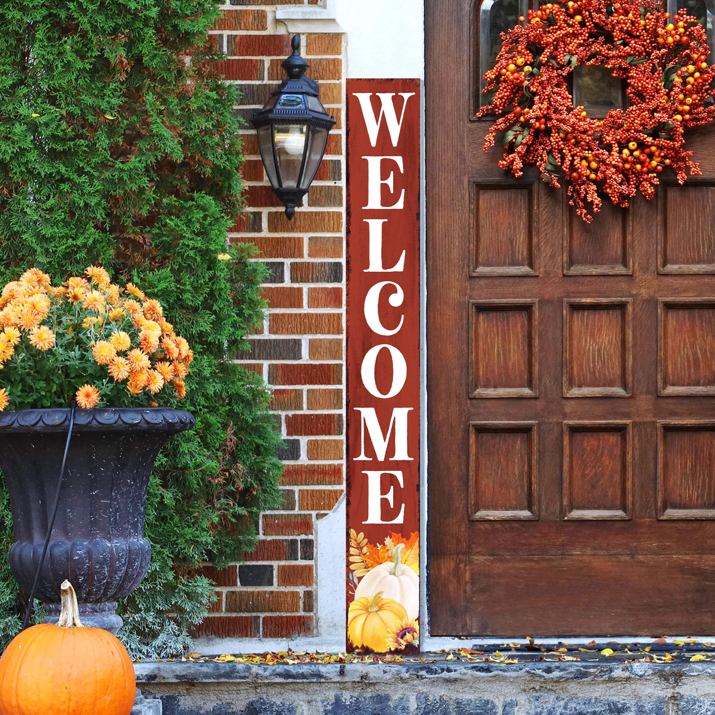 The Holiday Aisle® 72 "Fall Welcome Porch Sign - Plaque de bienvenue d ...