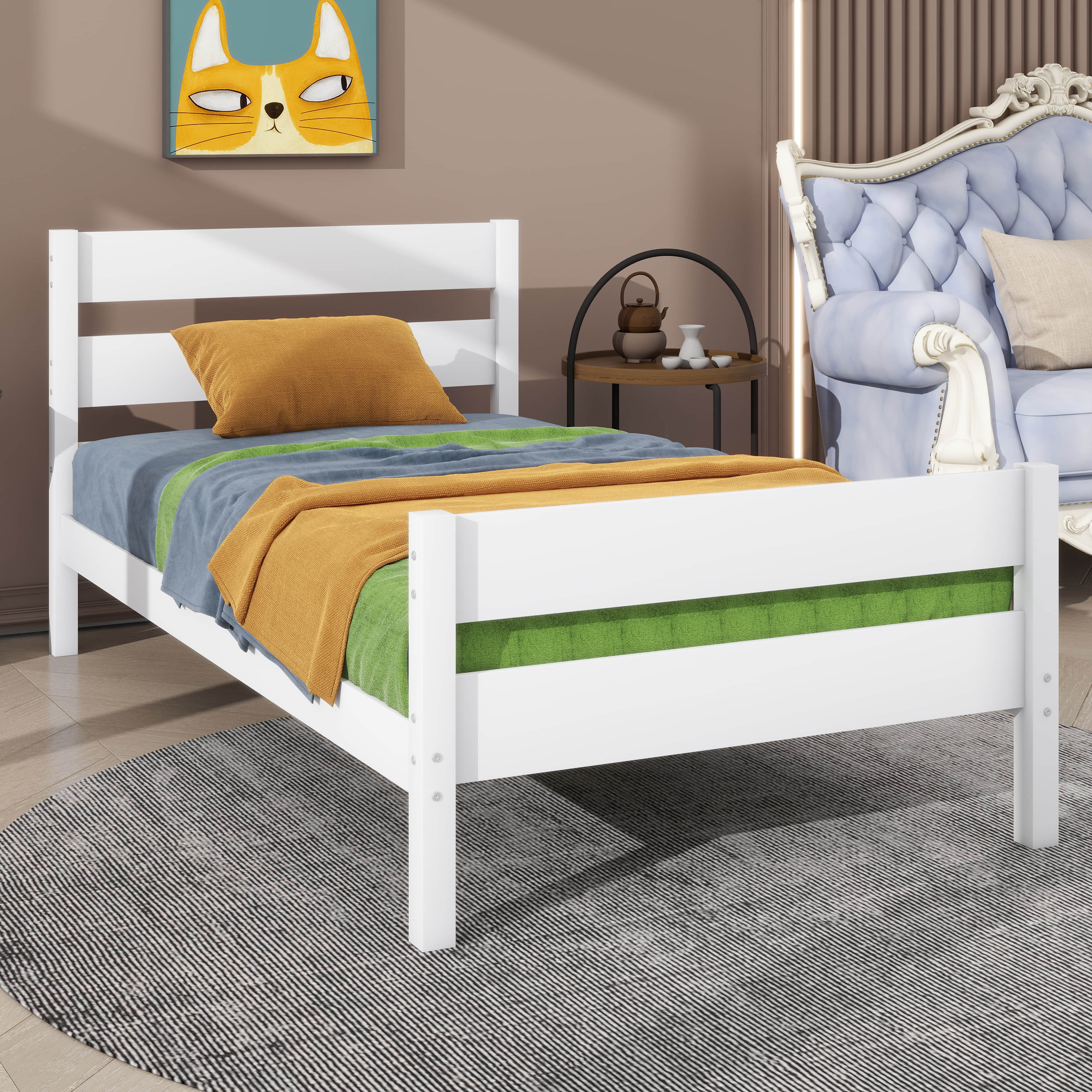 Ophelia & Co. Complete Twin Bed Frame Featuring Both Headboard And Footboard - Wayfair Canada