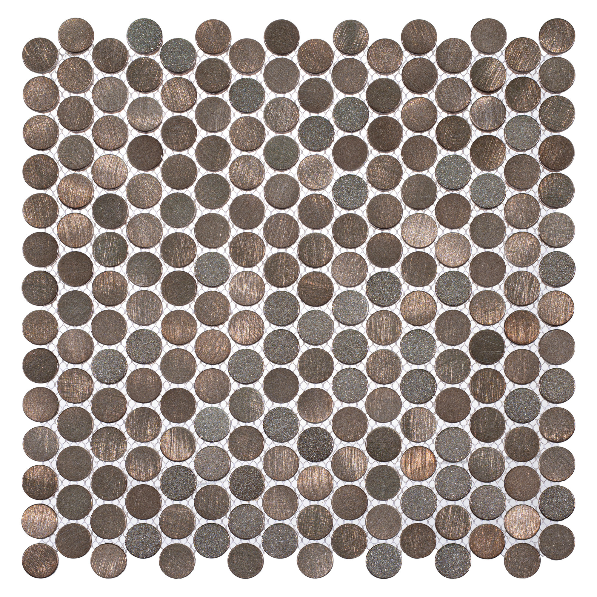 Andova Orb 3/4" Metal Penny Round Mosaic Tile Shower Wall, Kitchen ...