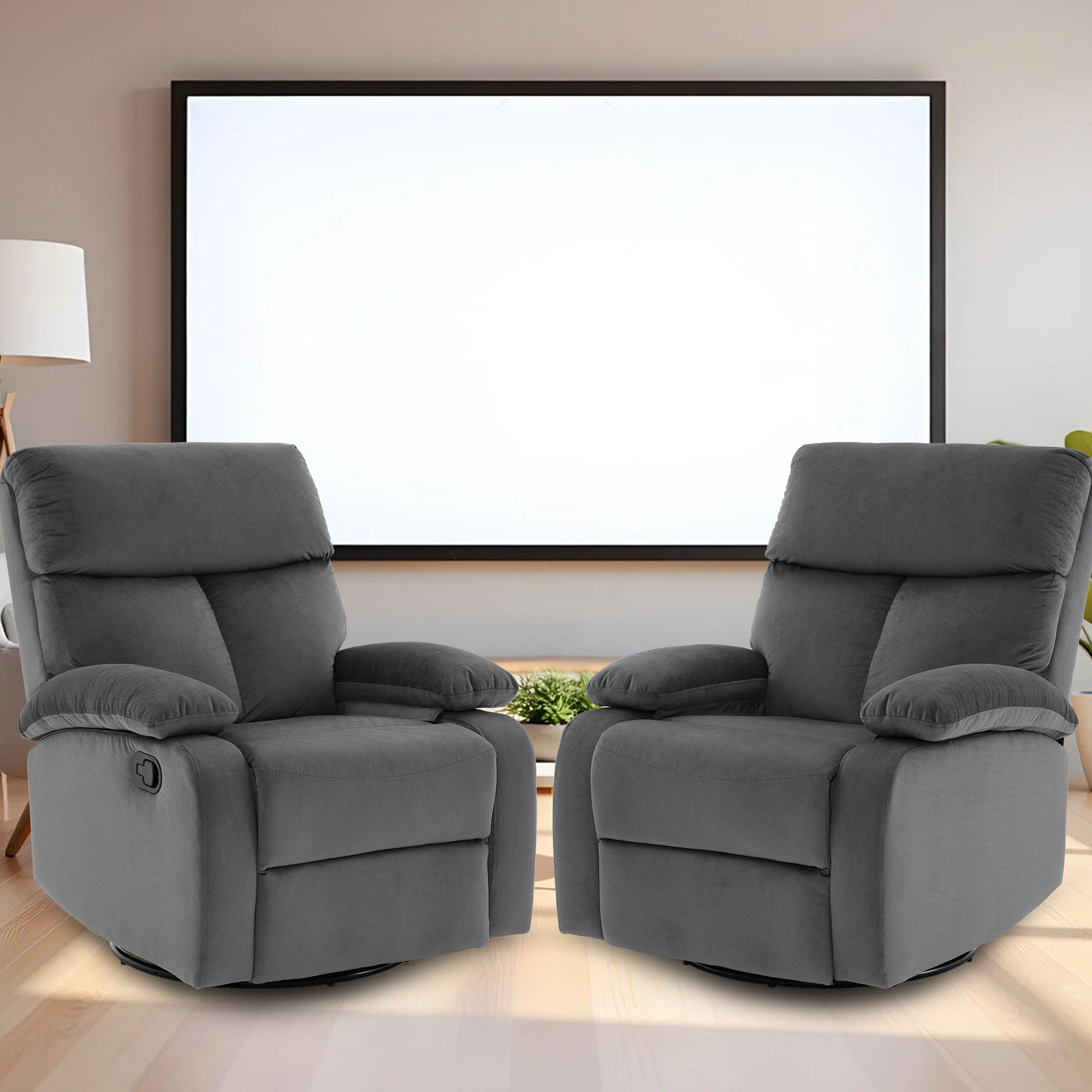 Latitude Run® Velvet Recliner Chair,swivel Rocker Recliner,manual ...