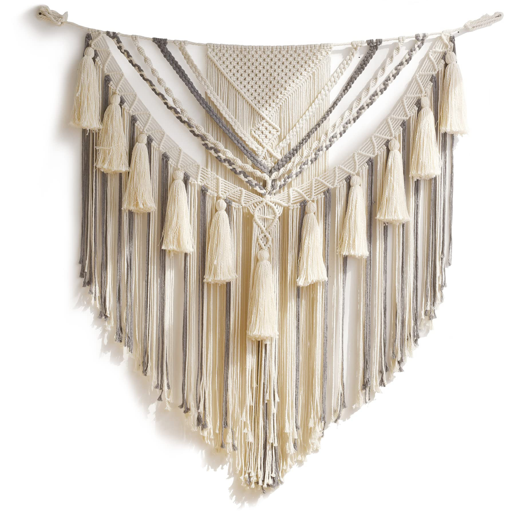 Dakota Fields Macrame Wall Hanging Grey Small Macrame Wall Decor Panels ...