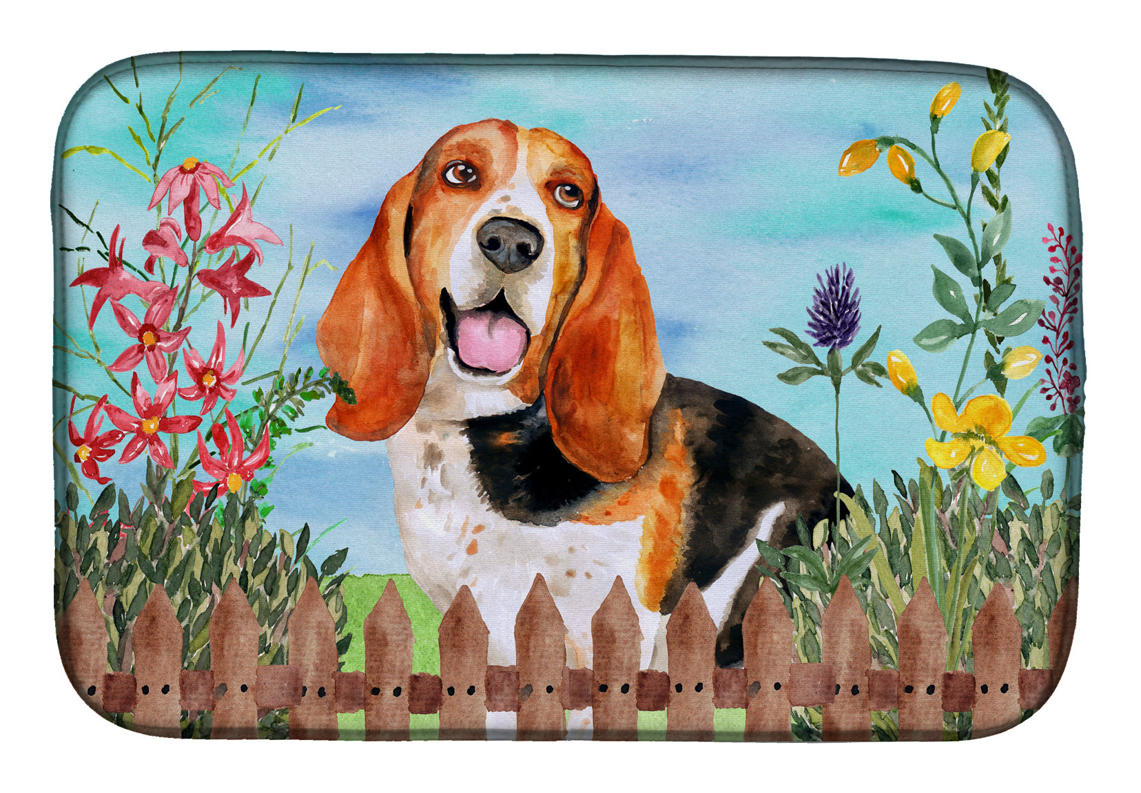 Caroline's Treasures Basset Hound Spring Drying Mat | Wayfair