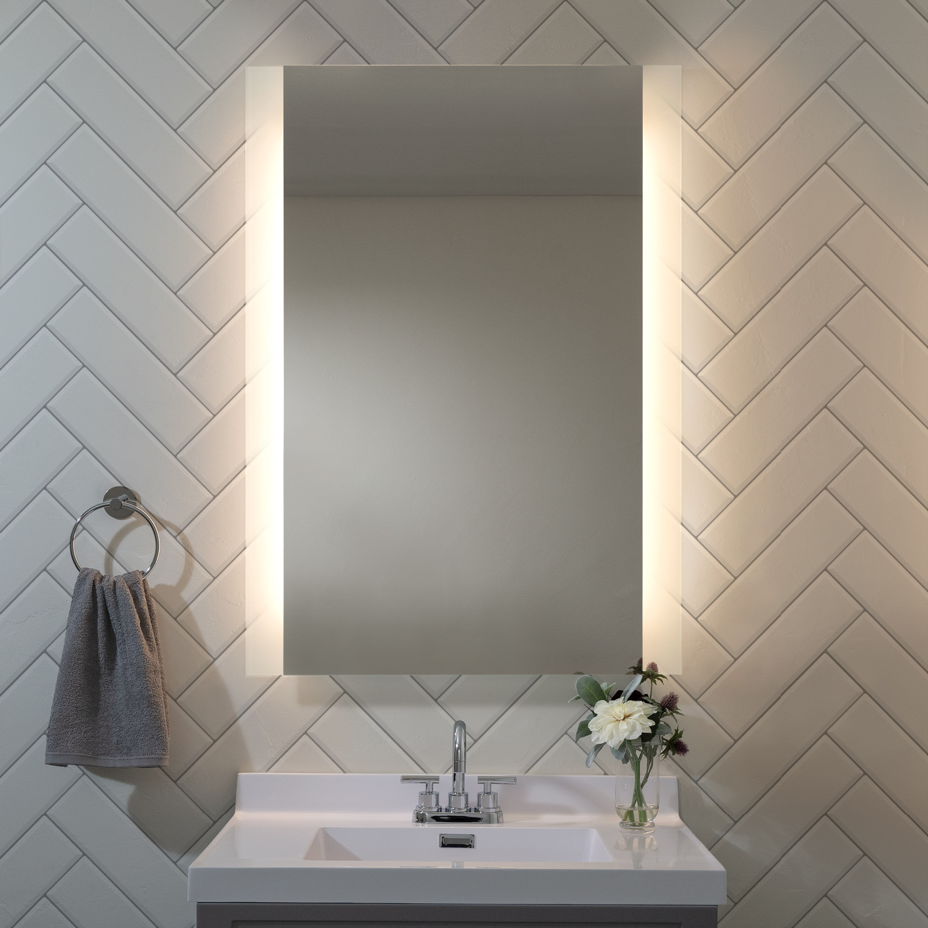 Séura Veda Frameless Lighted Bathroom/Vanity Mirror | Wayfair