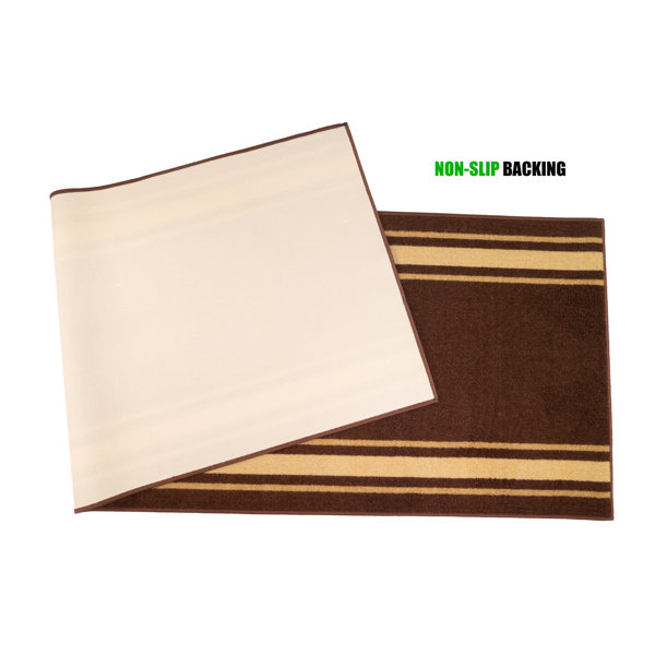 Gracie Oaks Solid Border Brown Low Pile Slip Resistant Rugs & Reviews ...