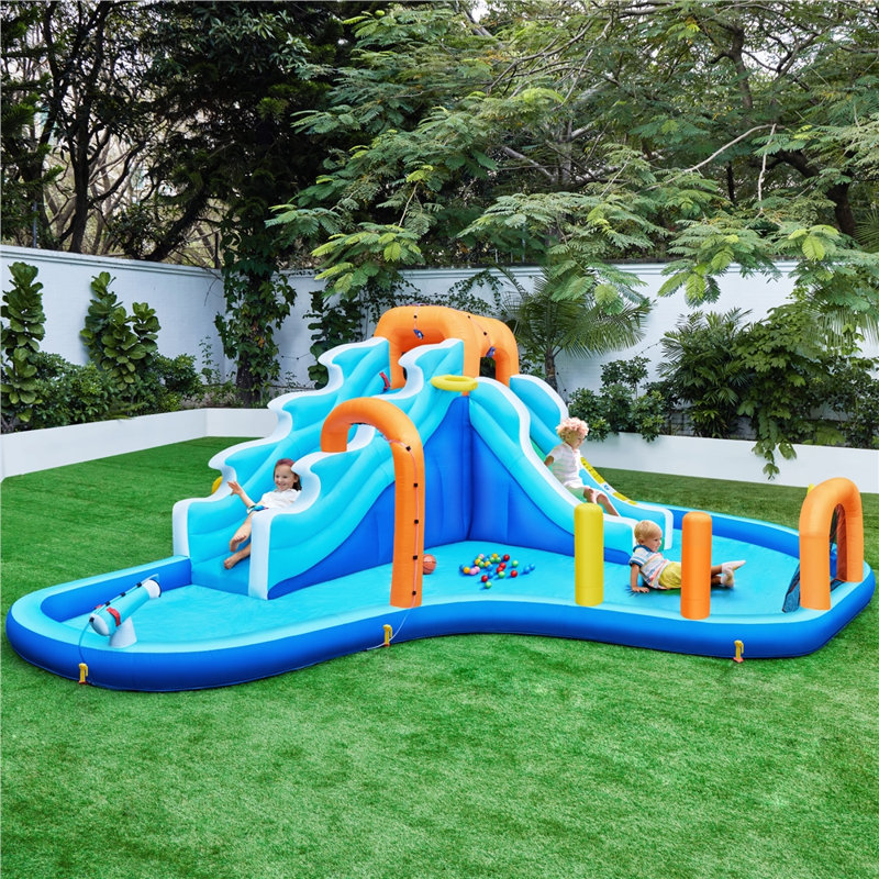 Yaheetech 20' x 15' Inflatable Water Slide with Air Blower & Reviews ...