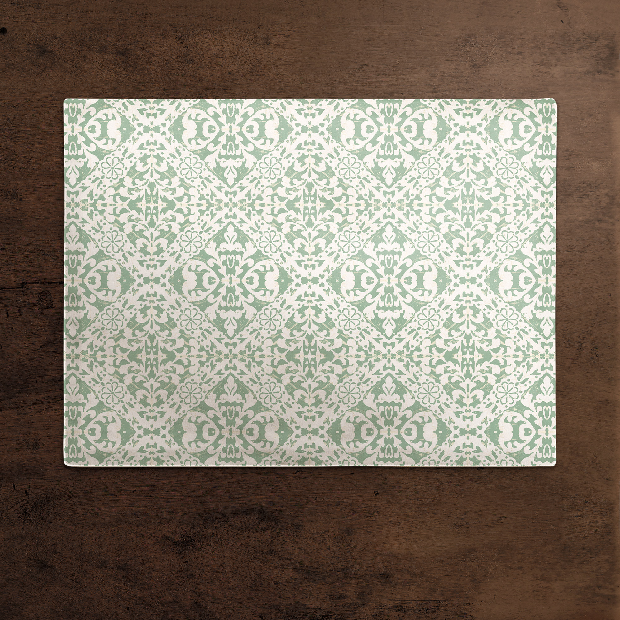 Bungalow Rose Sage Tile Outdoor Placemat | Wayfair