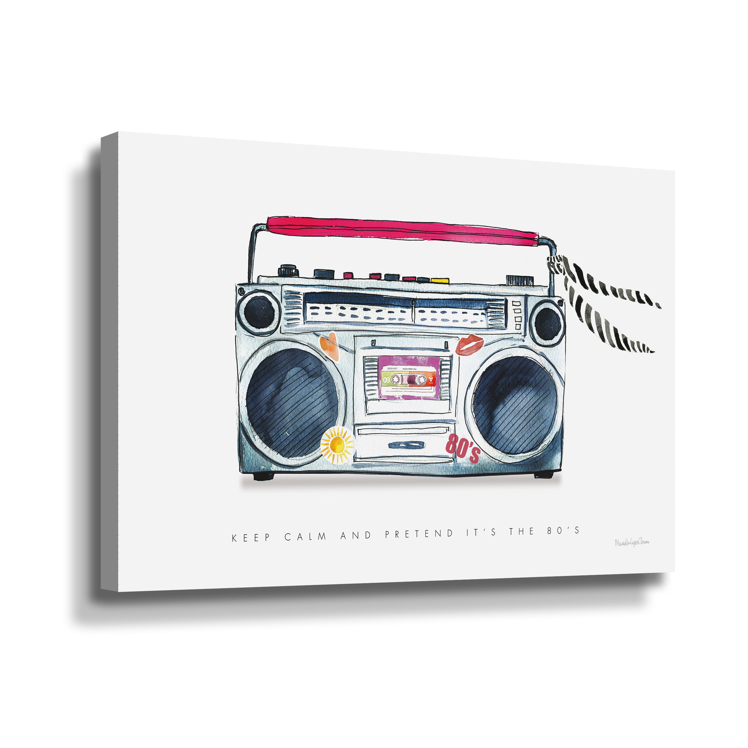 Trinx Boombox Love Gallery Wrapped Canvas | Wayfair