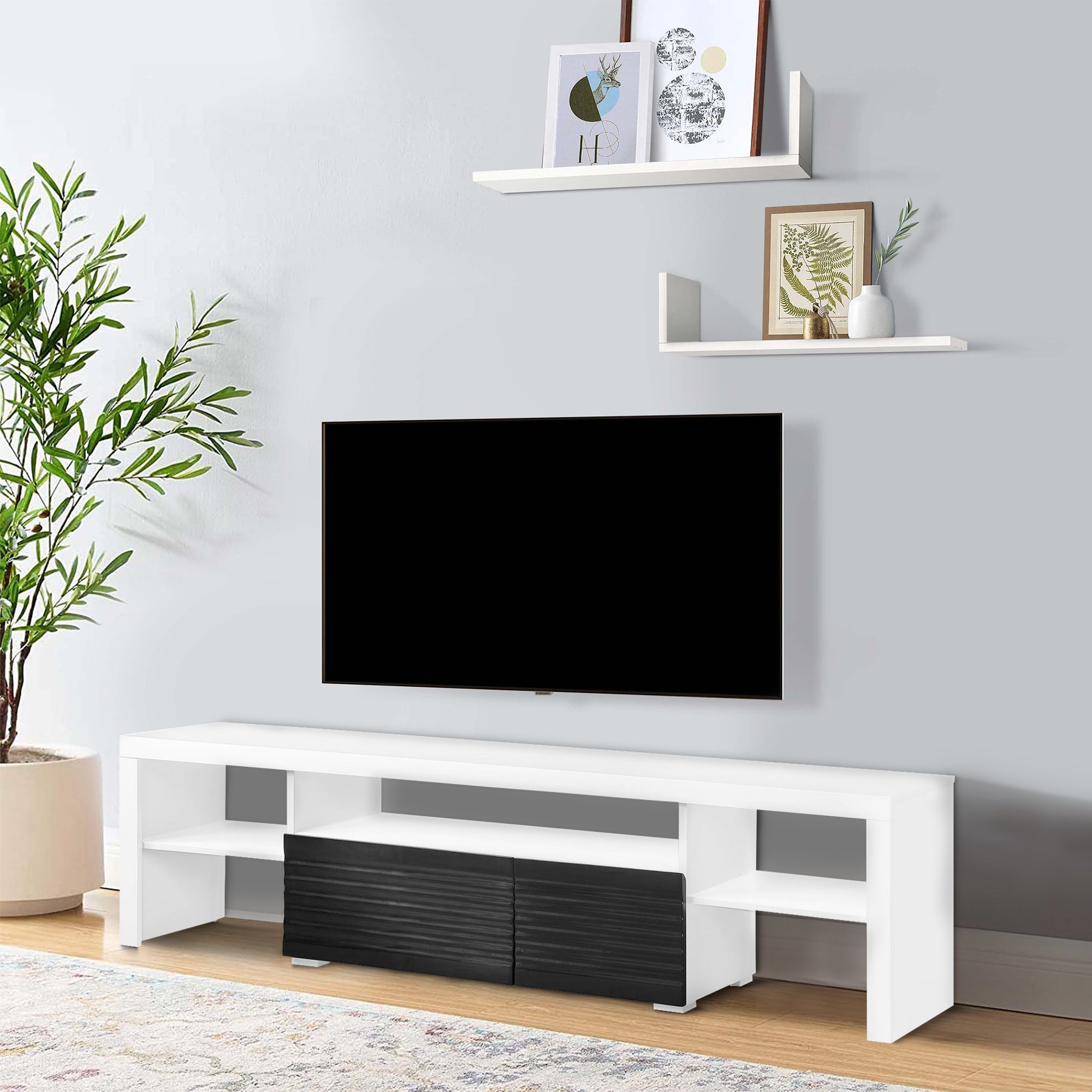 Latitude Run® Buck II Rectangular TV Stand in High Gloss - Wayfair Canada