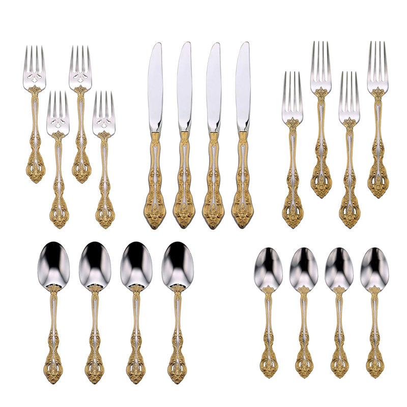 Oneida Golden Michelangelo 20 Piece Fine Flatware Set, Service For 4 ...