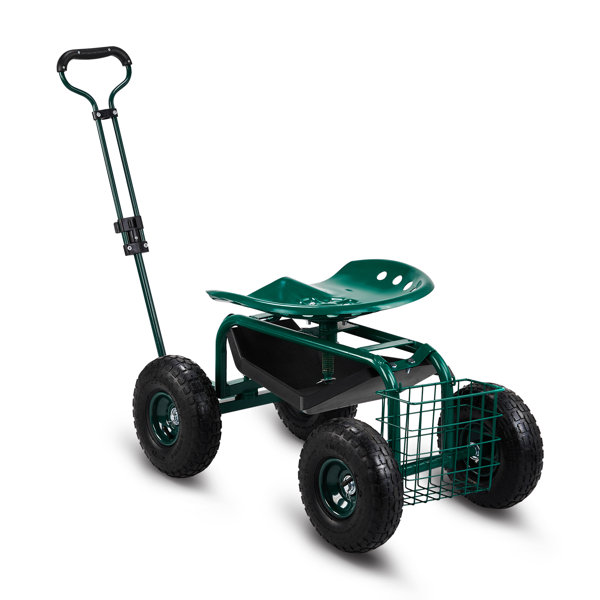 Outopee Green Garden Scooter With 360 Degree Swivel Seat & Extendable ...