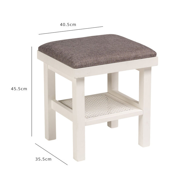 17 Stories Unfinished Solid + Manufactured Wood Accent Stool | Wayfair ...