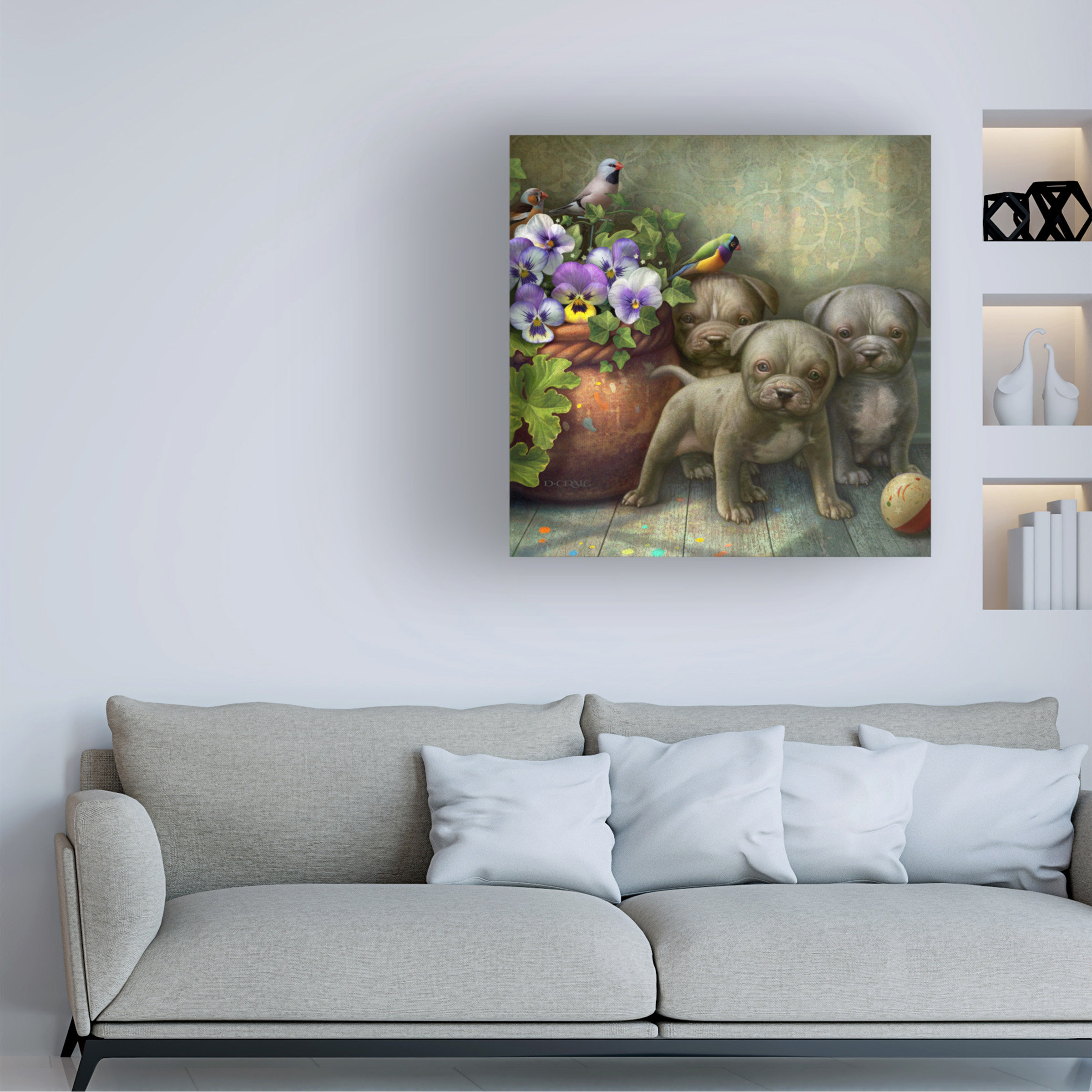 Red Barrel Studio® Pit Bull Pups by Dan Craig - Wrapped Canvas Graphic ...