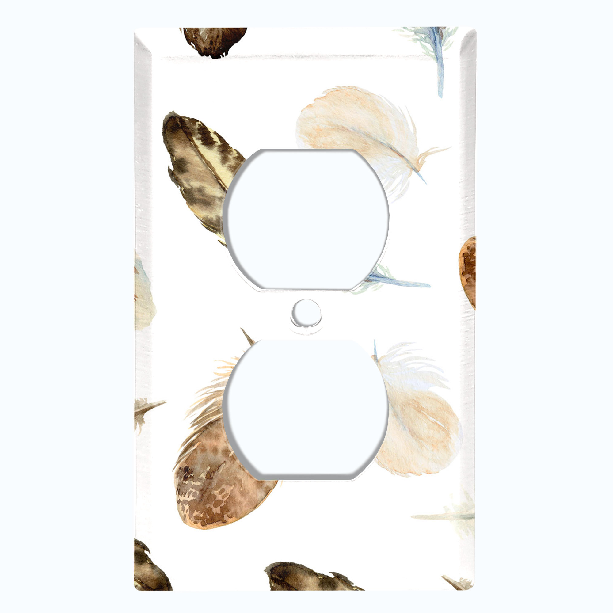 WorldAcc Indian Native Feathers 1-Gang Duplex Outlet Wall Plate | Wayfair