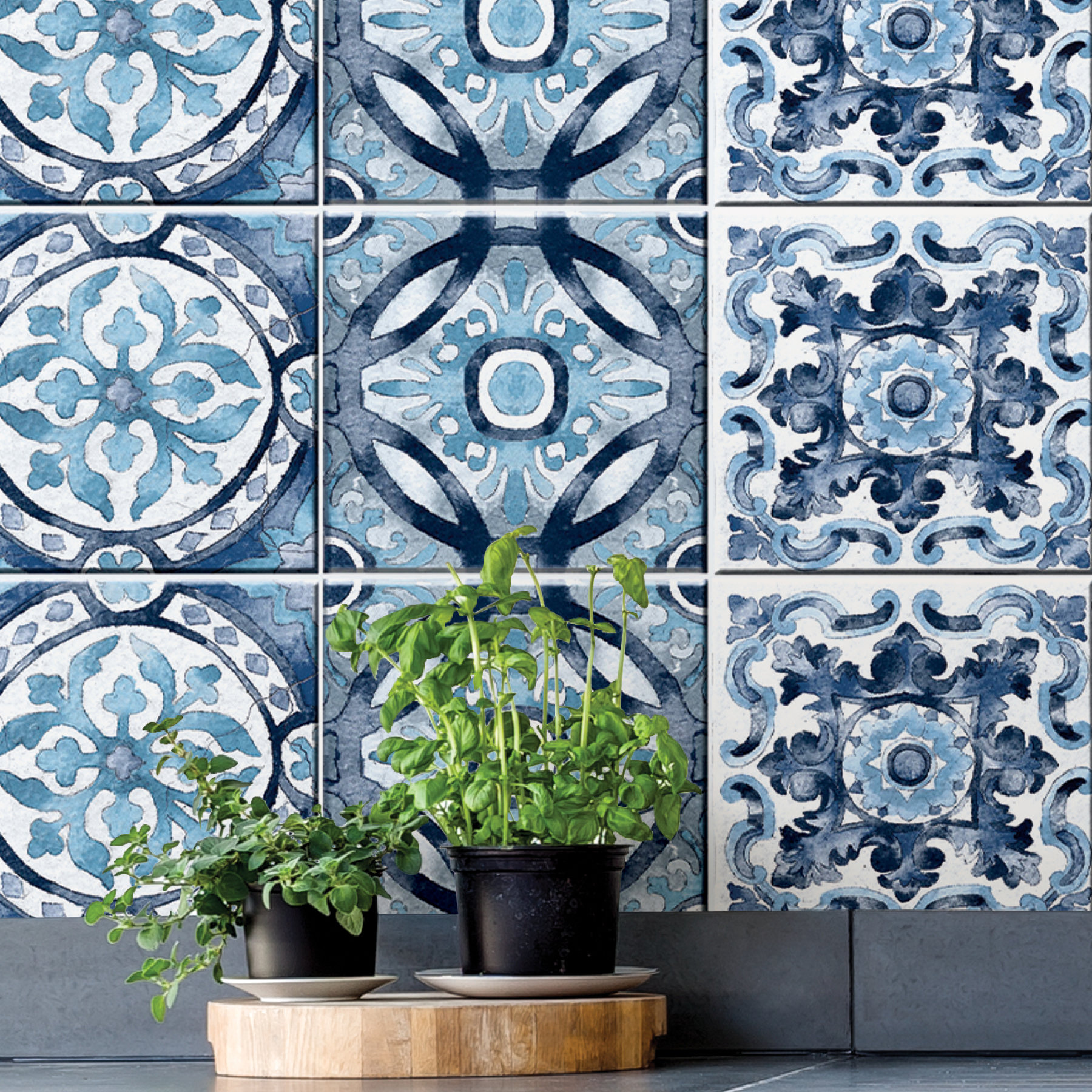 WallPops! Mykonos Graphics Non-Wall Damaging Tile Decal - Wayfair Canada