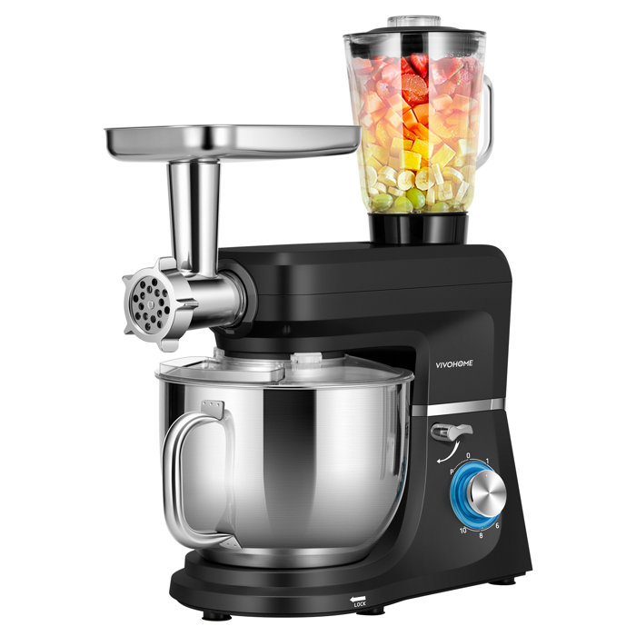 VIVOHOME 6 QT. 6 Speed 3 in 1 Multifunctional Stand Mixer with Meat ...