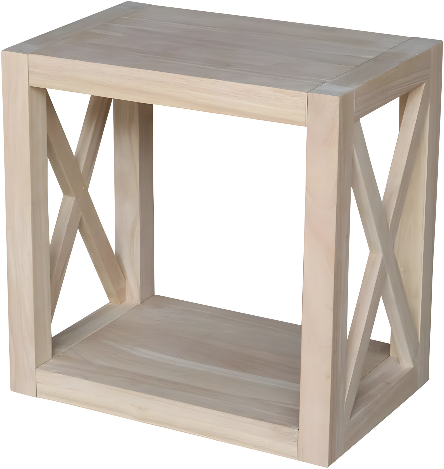 Gracie Oaks Solid Hardwood Narrow End Table With Butcher Block Surface ...