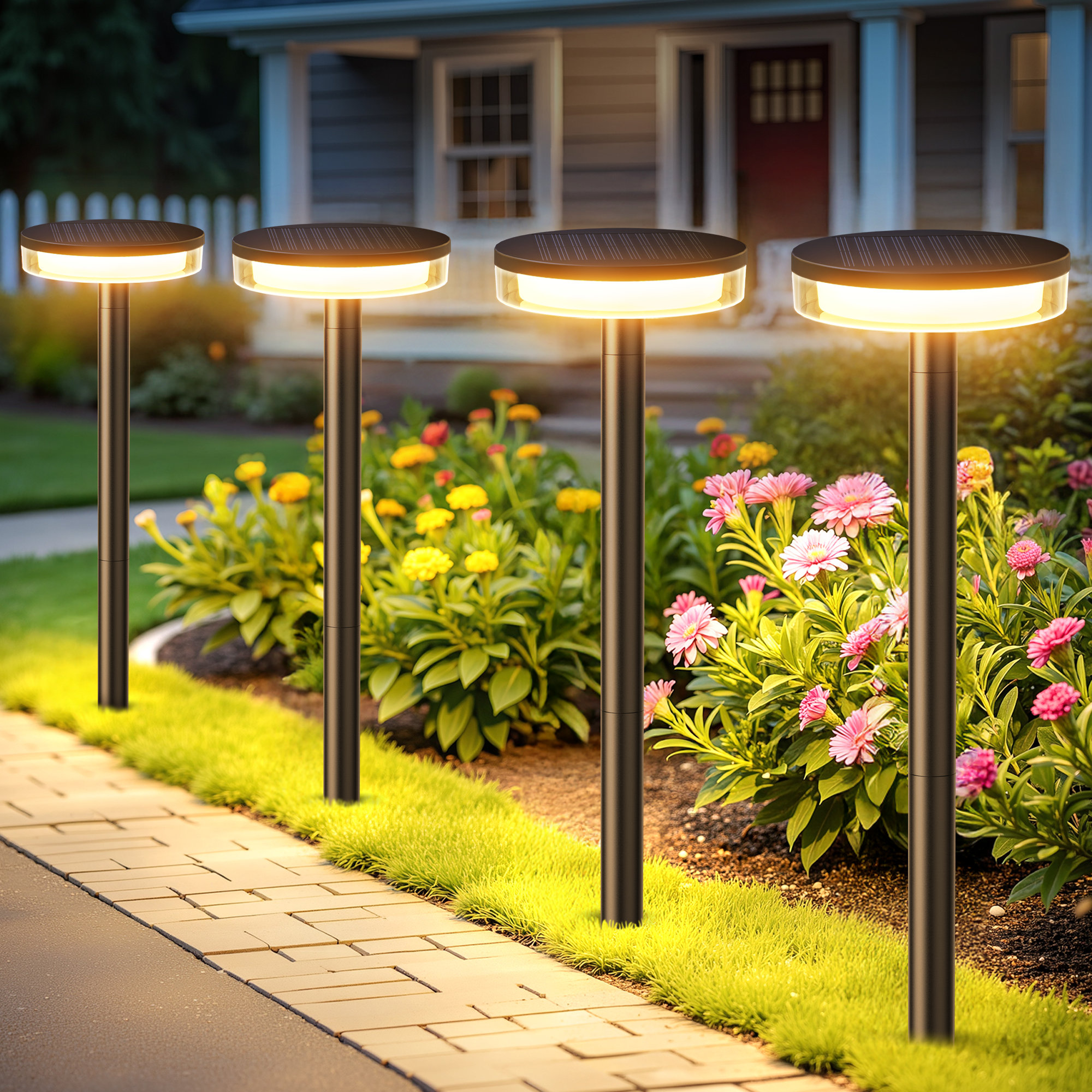 KOOPER Solar Pathway Lights Outdoor, Solar Lights Outdoor Waterproof ...